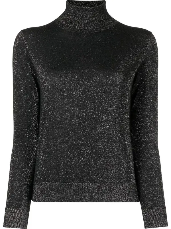 N.peal Metallic-thread Rollneck Jumper - Black