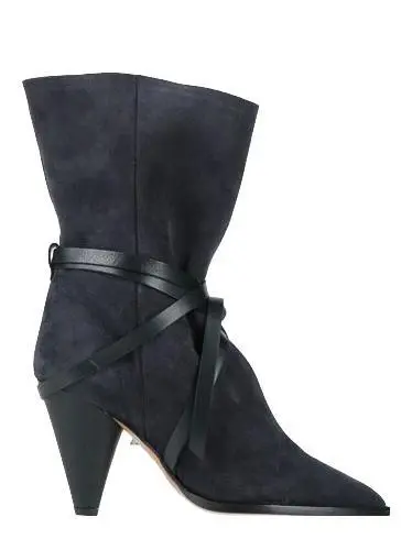 Isabel Marant Étoile Charcoal Suede Pointed Toe Cone Heel Ankle Boots - Grey