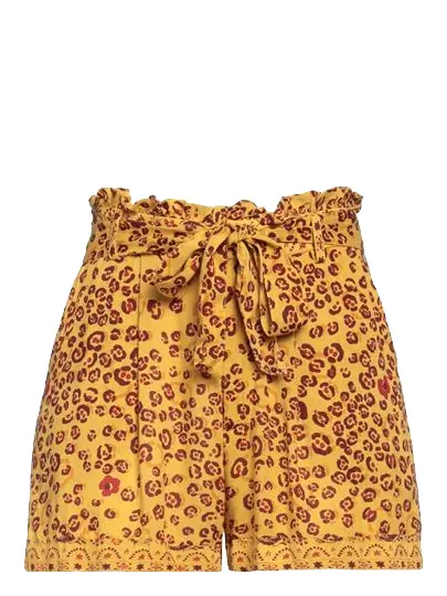 Poupette St Barth Leopard-print High-waisted Shorts - Yellow