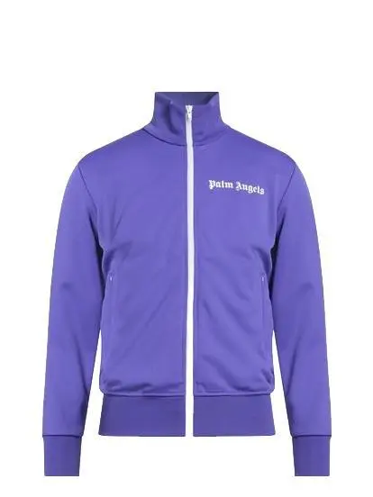 Palm Angels Zippered Long Sleeve Sweatshirt - Purple