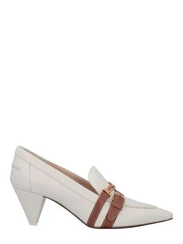 TOD'S Leather Loafers With Chain Detailing - White