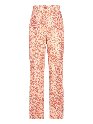 SOALLURE Floral Flared Linen Pants - Orange