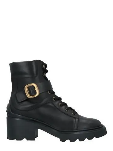 TOD'S Leather Lace-up Ankle Boots - Black