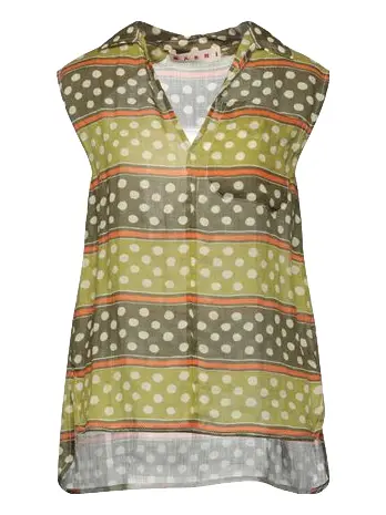 Marni Polka Dot Woven Top - Green