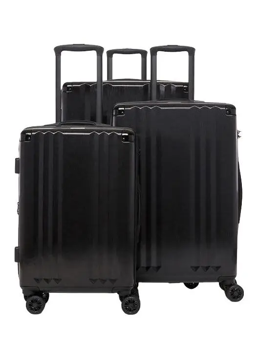 CALPAK Ambeur 3-piece Metallic Luggage Set - Black