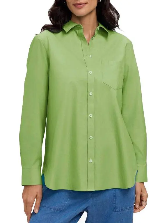 Foxcroft Non-iron Boyfriend Button-up Shirt - Mojito Green