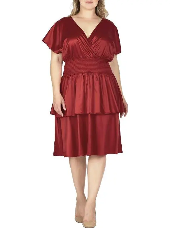 STANDARDS & PRACTICES Tie Satin Dress - Red