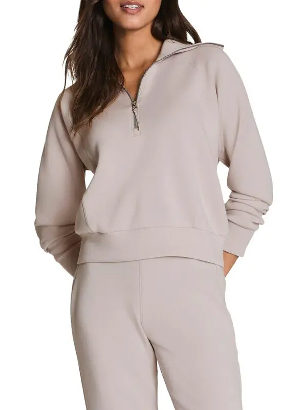 Spanx Airessentials Half Zip Sweatshirt - French Grey