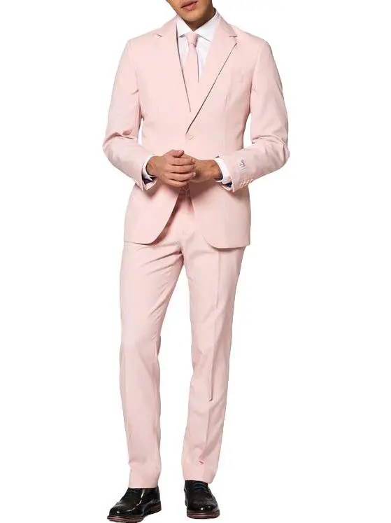 Opposuits Blush Slim Fit Two-piece Suit & Tie Set - Pink