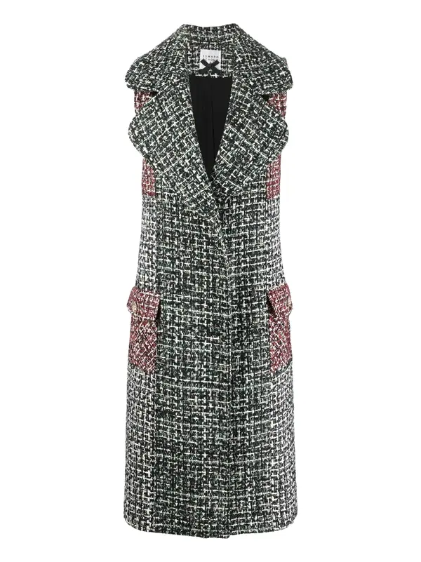 EDWARD ACHOUR PARIS Tweed Sleeveless Coat - Black