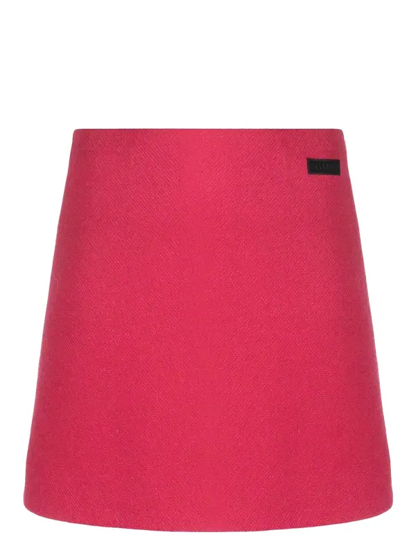 GANNI Logo-patch A-line Skirt - Pink