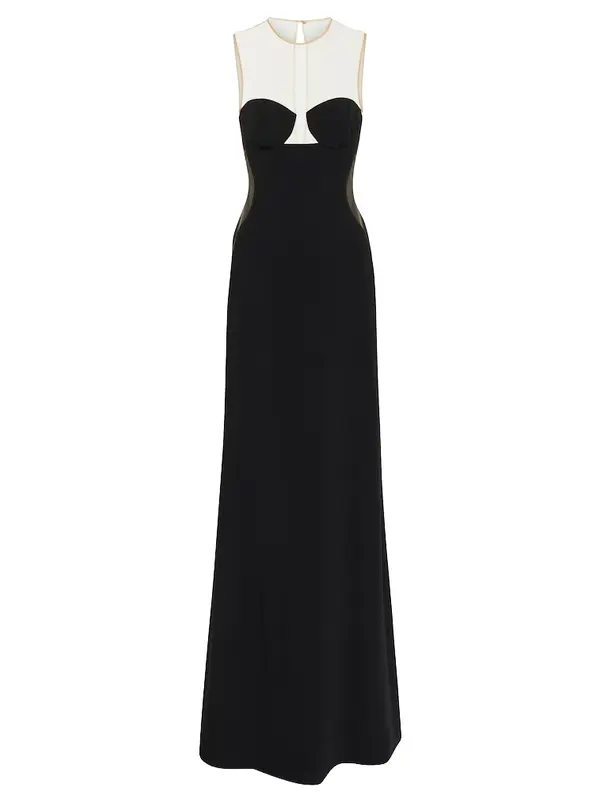 Stella McCartney Mesh-paneled Gown - Black