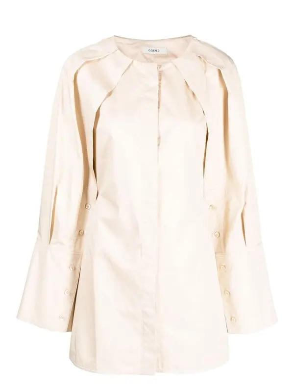 Goen.j Long-sleeve Mini Shirt Dress - Neutrals