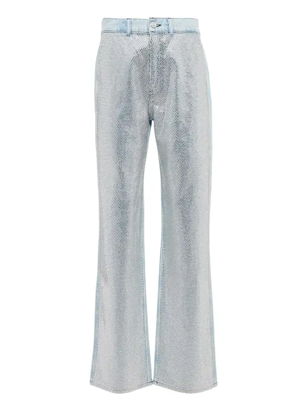 FRAME Le Jane Embellished High-rise Jeans - Blue