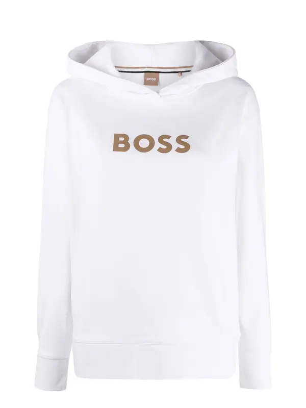 BOSS Logo-print Hoodie - White