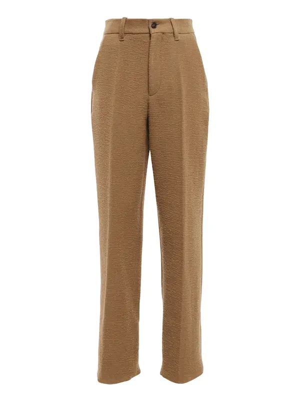 THE ROW Gustavo High-rise Wool-blend Pants - Beige
