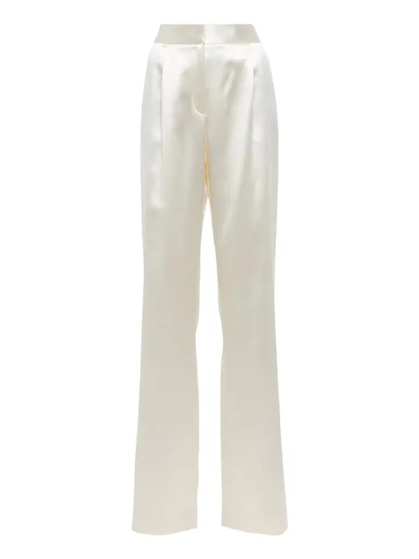 DANIELLE FRANKEL Miriam Wool-silk Trousers - White