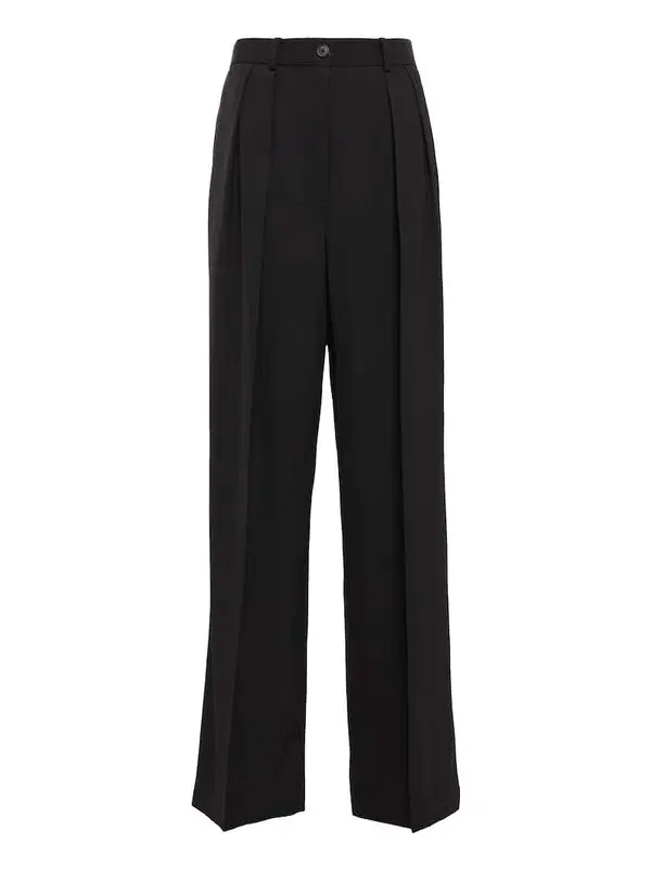 THE ROW Igor High-rise Wide-leg Pants - Black
