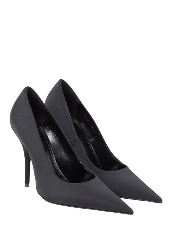Balenciaga Knife Jersey Pointed Toe High Heel Pumps - Black