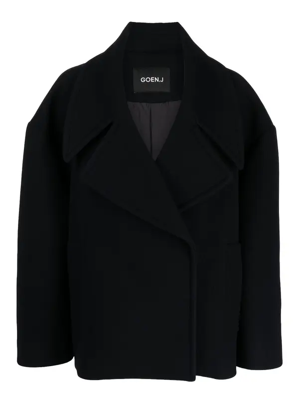 Goen.j Double-breasted Cropped Jacket - Black