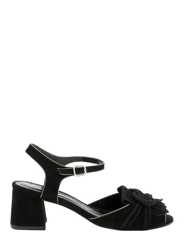 STUDIO CHOFAKIAN Antonieta Fringe-flap Sandals - Black