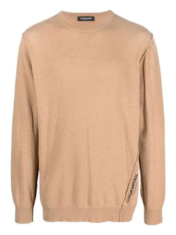 Costume National Logo Embroidery Knit Jumper - Neutrals