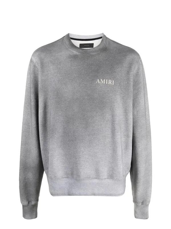 Amiri Faded-effect Logo-print Sweatshirt - Grey