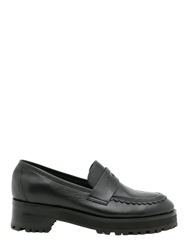 STUDIO CHOFAKIAN Holly Leather Penny Loafers - Black