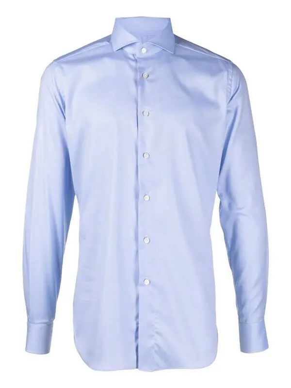 DELL'OGLIO Long-sleeve Cotton Shirt - Blue
