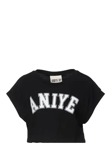 ANIYE BY Printed Jersey Crop Top - Black