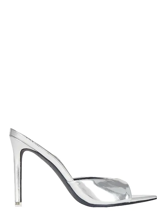 BLACK SUEDE STUDIO Brea Mule - Silver Mirror Metallic