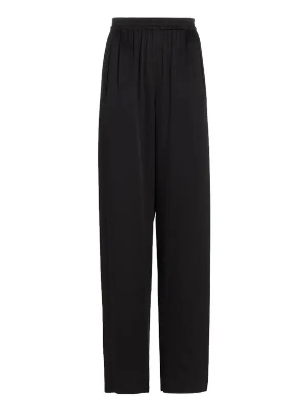 Giorgio Armani Pull-on Silk Trousers - Black