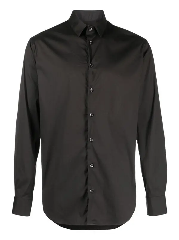 Giorgio Armani Slim-cut Button-down Shirt - Black