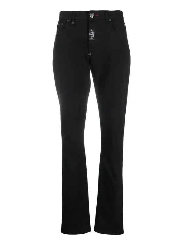 Philipp Plein Hexagon Mid-rise Slim-cut Jeans - Black