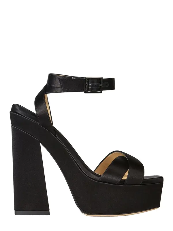 JIMMY CHOO 140mm Gaia Sandals - Black