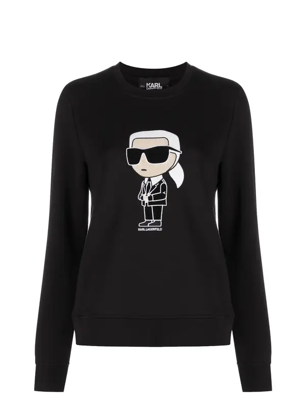 Karl Lagerfeld Ikon Organic-cotton Sweatshirt - Black