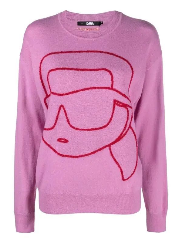 Karl Lagerfeld Ikon 2.0 Crew Neck Sweater - Pink