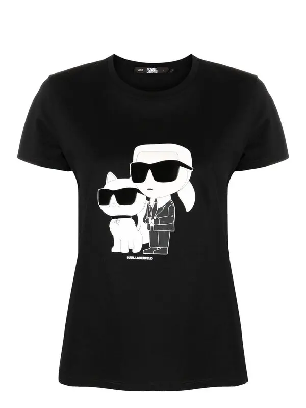 Karl Lagerfeld Ikon Organic-cotton T-shirt - Black