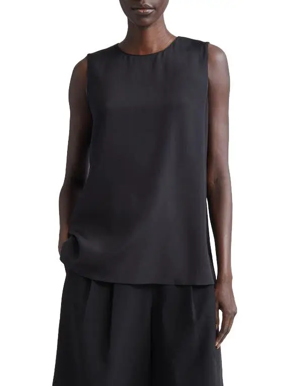 Lafayette 148 New York Adela Sleeveless Silk Blouse - Black