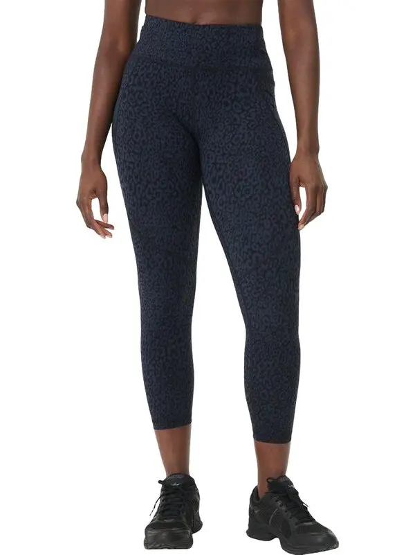 Sweaty Betty Power Pocket Workout 7/8 Leggings - Blue Halftone Leopard Print