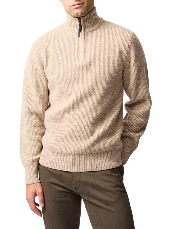 Rodd & Gunn Robbies Road Quarter Zip Sweater - Flax