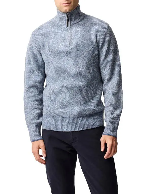 Rodd & Gunn Robbies Road Quarter Zip Sweater - Surf