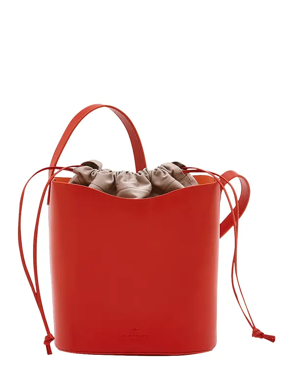 Il Bisonte Roseto Vacchetta Leather Bucket Bag - Red