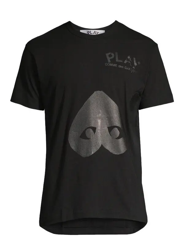 Play Comme Des Garcon 2 Hearts T-shirt - Black