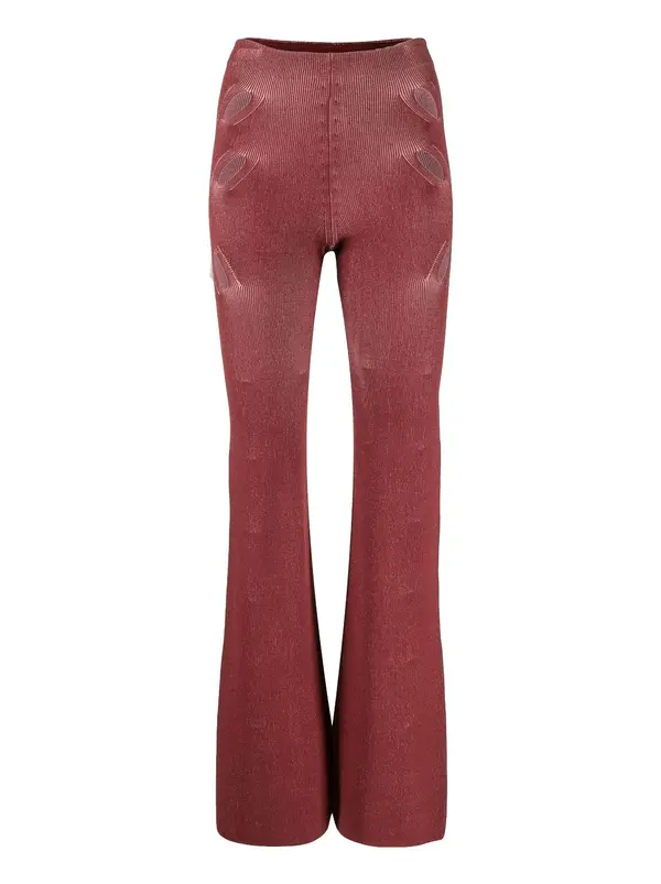 DION LEE Lock Slit Detail Trousers - Red