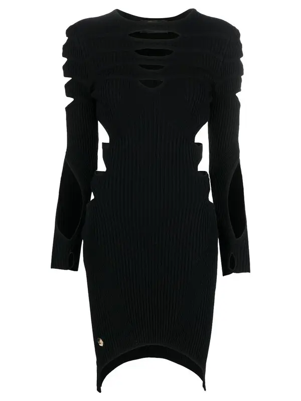 Philipp Plein Cut-out Detail Mini Dress - Black