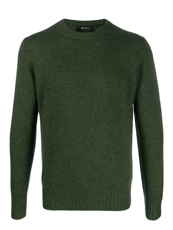 DELL'OGLIO Crew Neck Cashmere Jumper - Green