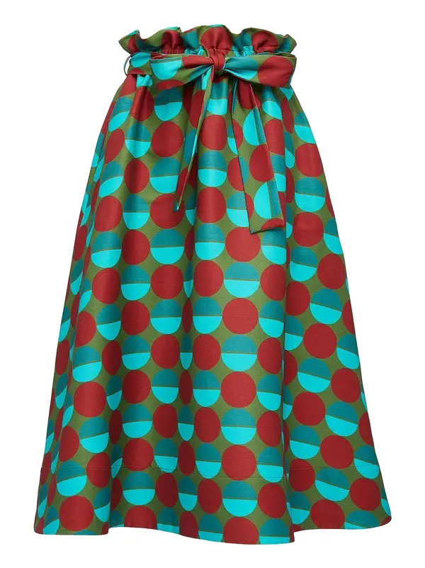 La DoubleJ Sardegna Graphic-print A-line Skirt - Green