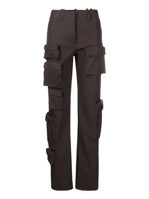 Off-White High-waisted Cargo Trousers - Dark Grey No Color