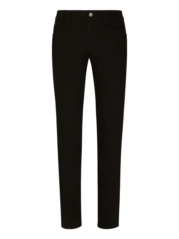 Dolce & Gabbana Logo-appliqué Skinny Jeans - Black